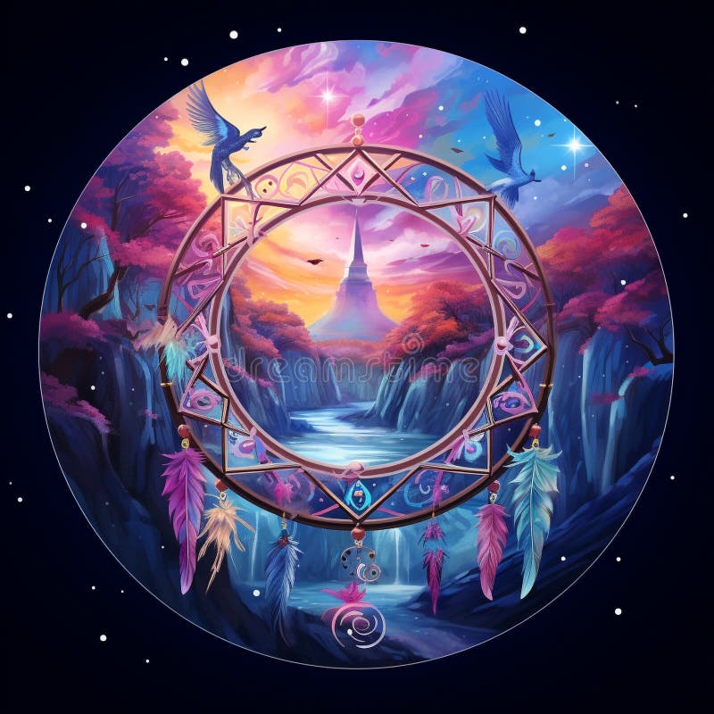 Dreamcatcher Domain: Capturing Vibrant Visions of Wonder Stock ...