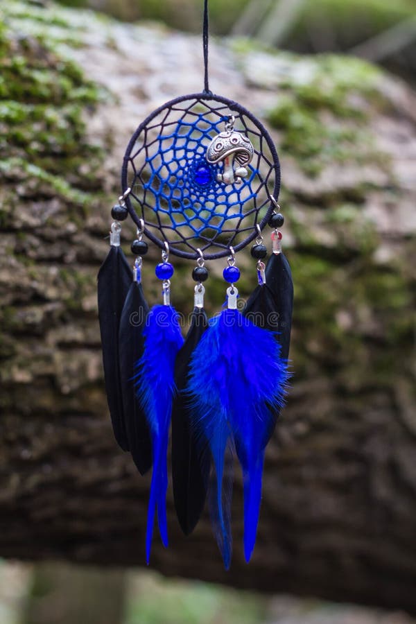 Dreamcatcher Made of Feathers, Leather, Beads, and Ropes Stock Image ...