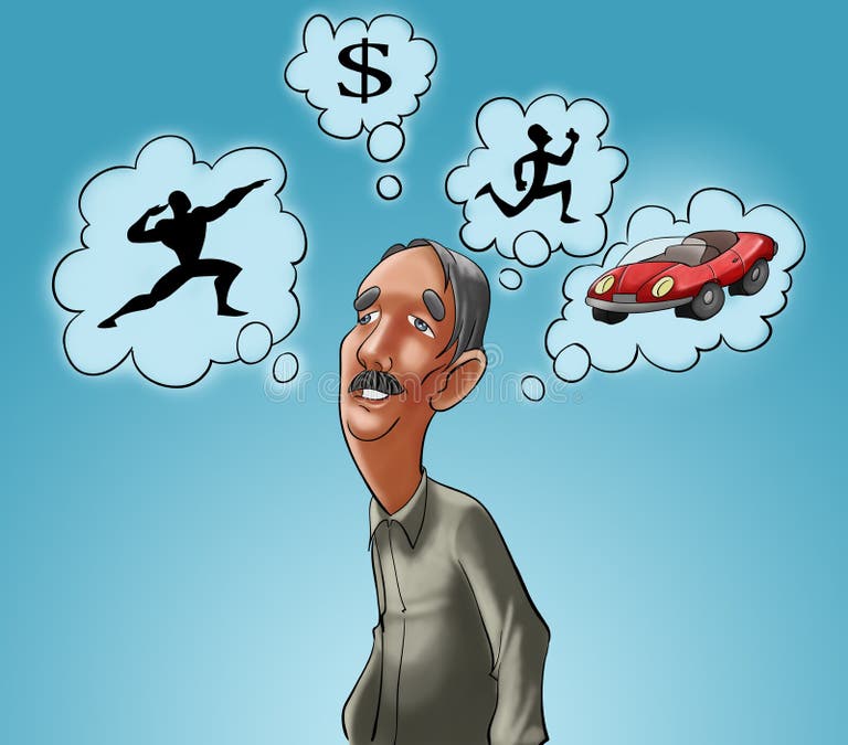 Dreamer old man stock illustration. Illustration of telling - 15887633