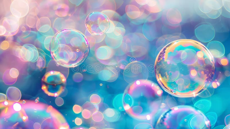 Dreamily Glowing Colorful Bubbles Stock Illustration - Illustration of ...