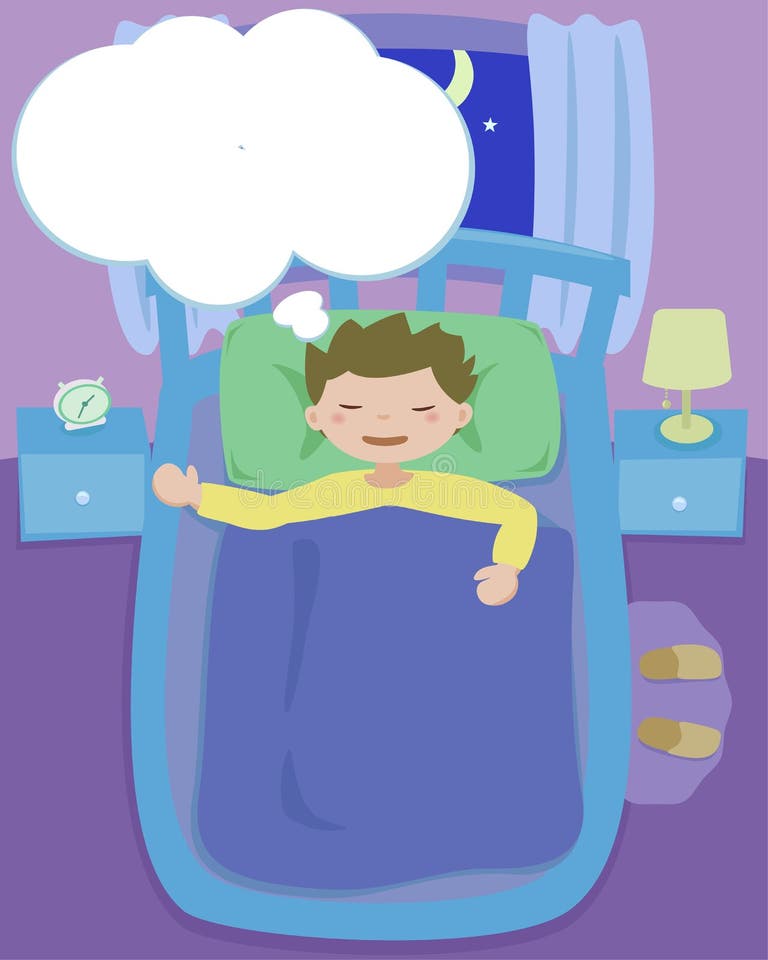 Cartoon Boy Bed Dreaming Stock Illustrations – 392 Cartoon Boy Bed ...