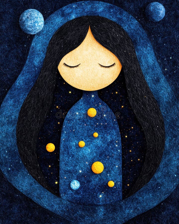 Dreaming of the cosmos stock illustration. Illustration of ...