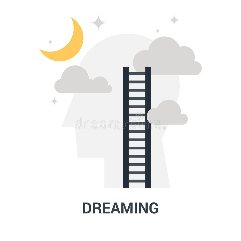 Dreaming Flat Icon Design Concept Stock Vector - Illustration of brain, design: 364381689