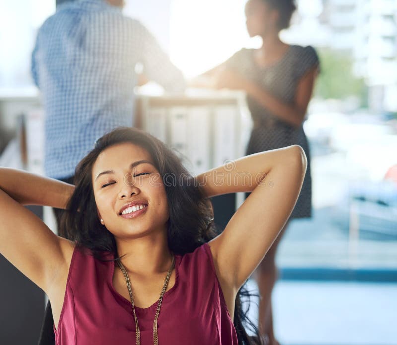 Dreaming of Her Next Great Success. a Young Businesswoman Taking a ... Dreaming of Her Next Great Success. a Young Businesswoman Taking a ...
