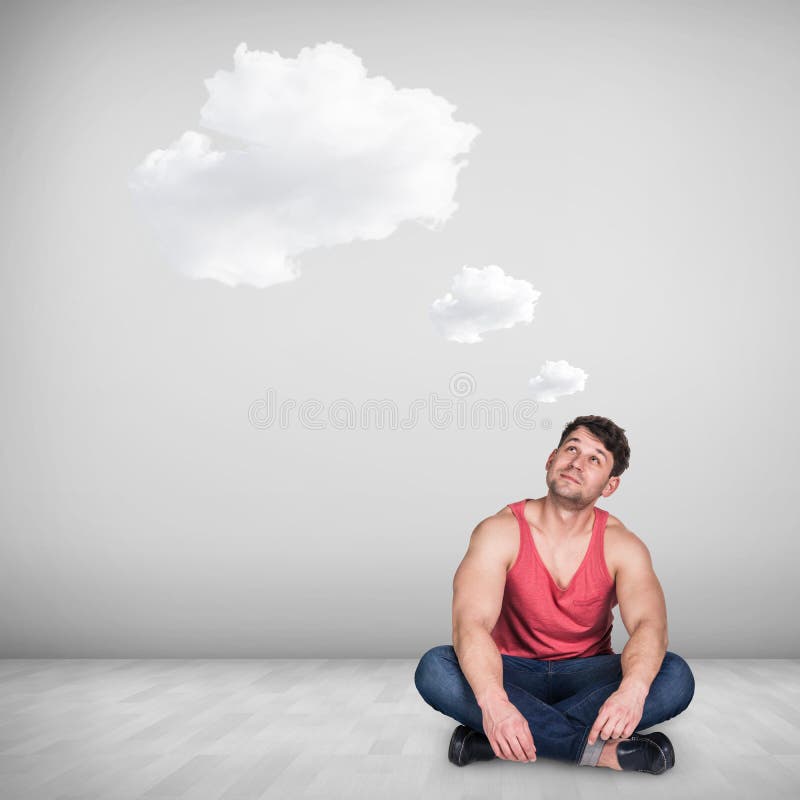 Dreaming man stock photo. Image of floor, career, mind - 59861720