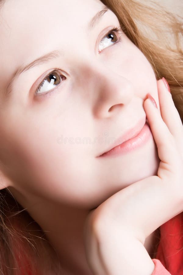 Dreaming woman portrait stock photo. Image of eyesight - 4636226