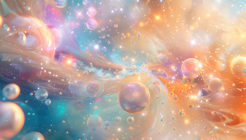 Dreamlike Abstract Space Scene Featuring Celestial Orbs and Distorted ...