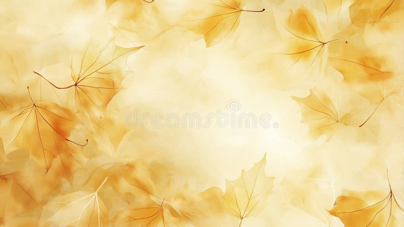 Background Featuring a Pattern of Fall Leave, Light Orange and Yellow ...