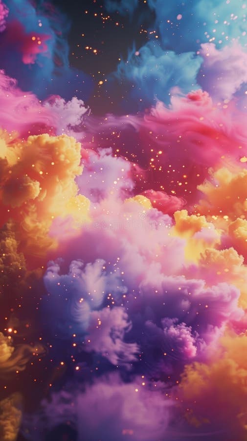 Dreamlike Depiction of a Nebula with Soft Pastel Tones and Sparkling ...