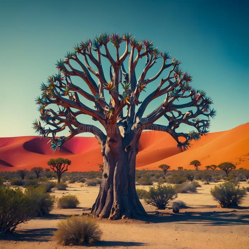 Dreamlike Forms: a Surreal Quiver Tree in Bold Colors and Abstract ...