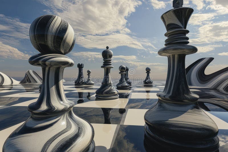 A Dreamlike, Gravity-defying Chessboard Landscape, Where Giant Chess ...