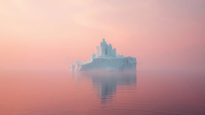 Dreamlike Ice Structure in Pastel Haze Stock Illustration ...