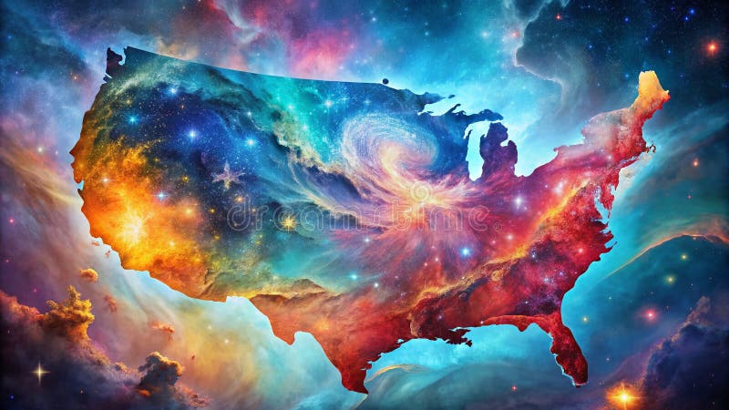 A Dreamlike MidAtlantic USA Map Celestial Wonders and Surreal State ...