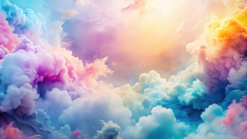 Dreamlike Pastel Cloudscape a Serene and Colorful Celestial Vista ...