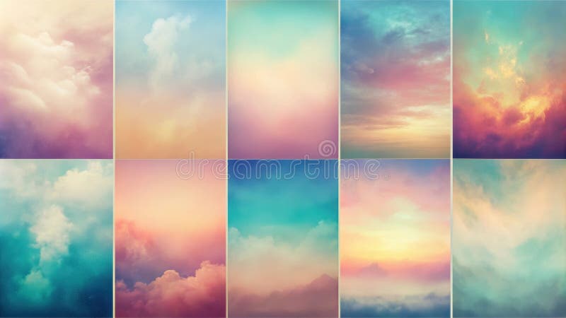 Dreamlike Pastel Sky Collection Twelve Unique Cloud and Sky Textures ...