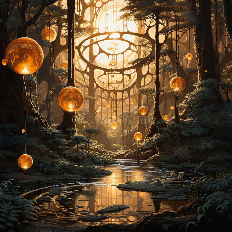 A Dreamlike Scene with Floating Objects and Strange Shapes Stock ... A Dreamlike Scene with Floating Objects and Strange Shapes Stock ...