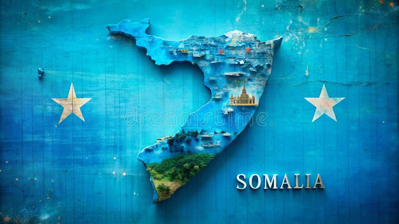 Dreamlike Somalia Map a Surreal Visual Exploration Blending Geography ...