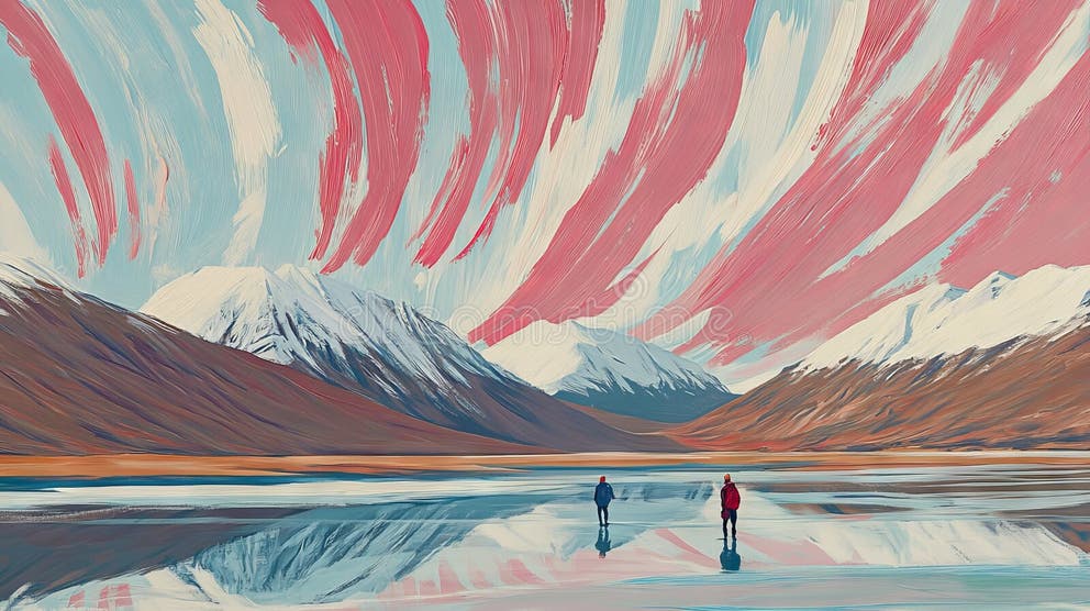 A Dreamlike and Surreal Celestial Vortex Forms Over the Mountain Lake ...