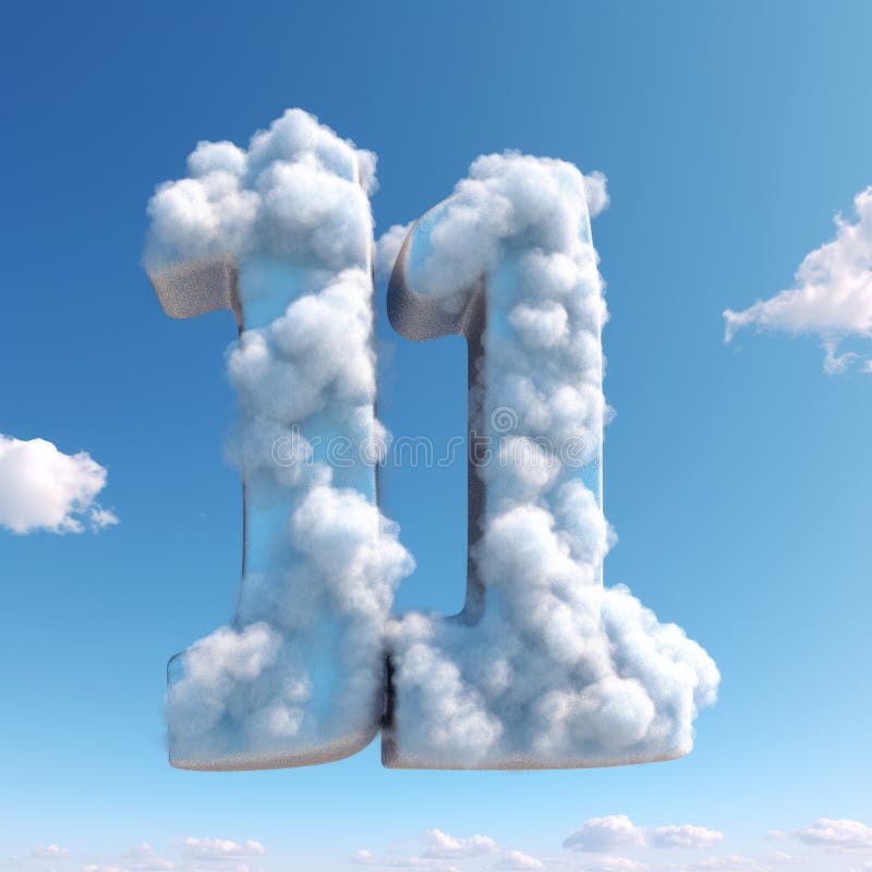 Dreamlike Symbolism: Hyperrealistic Cloud Number 11 in Vibrant Blue Sky ...