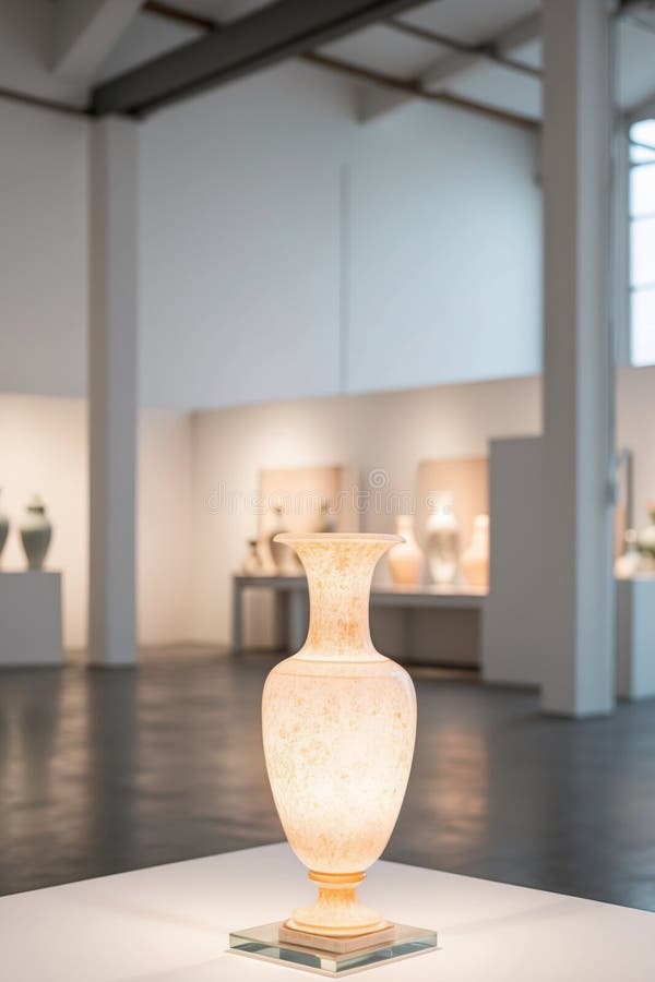 Dreamlike Warehouse with Antique Vase for Retail Display. Stock Photo ...