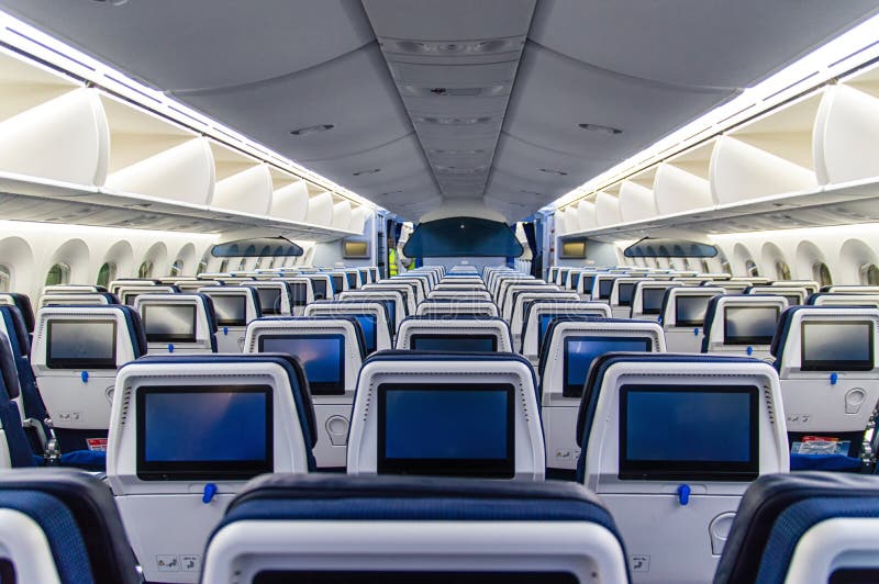 Dreamliner Interior stock photo. Image of interior, plane - 64958930