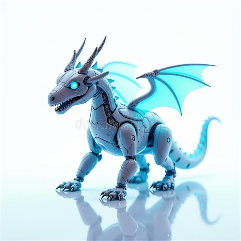 Epic Robot Phantasy Machine Dragon As Mechanical on Transparent or ...