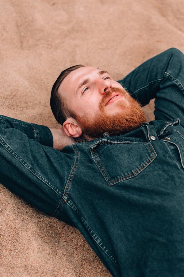 Dreams bearded man stock photo. Image of coast, sand - 78342062