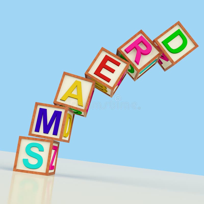 Dreams Blocks Showing Optimism Future and Ambition Stock Illustration ...