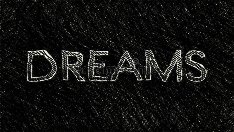 Dreams Text Hand Drawn Animation Stock Video - Video of badge ...