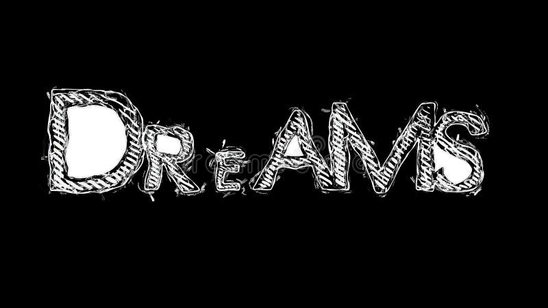 Dreams Text Hand Drawn Illustration Stock Illustration - Illustration ...