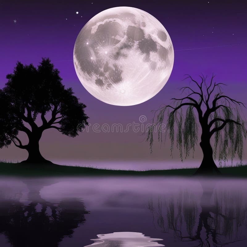 Dreamscape of the Moon 2 stock image. Illustration of idyllic - 351597253