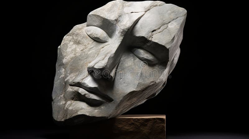 Dreamscape Portraiture: a Stone Sculpture with Expressionist Emotional ...