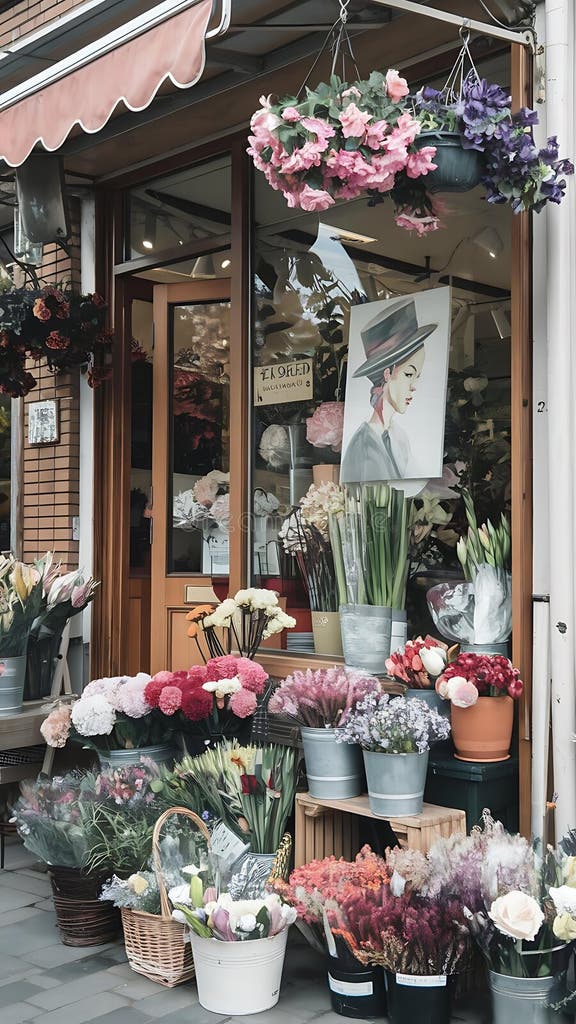 A Store Front View Flower Shop, Beautiful Flower Shop Front Decoration ...