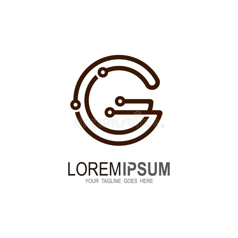 G Logo, Letter G Logo with Line and Technology Stock Vector ...