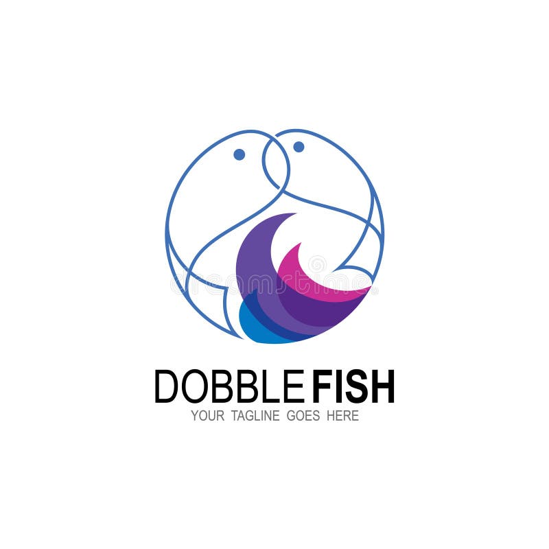 Logo of Two Twin Fish Face To Face Stock Vector - Illustration of ...