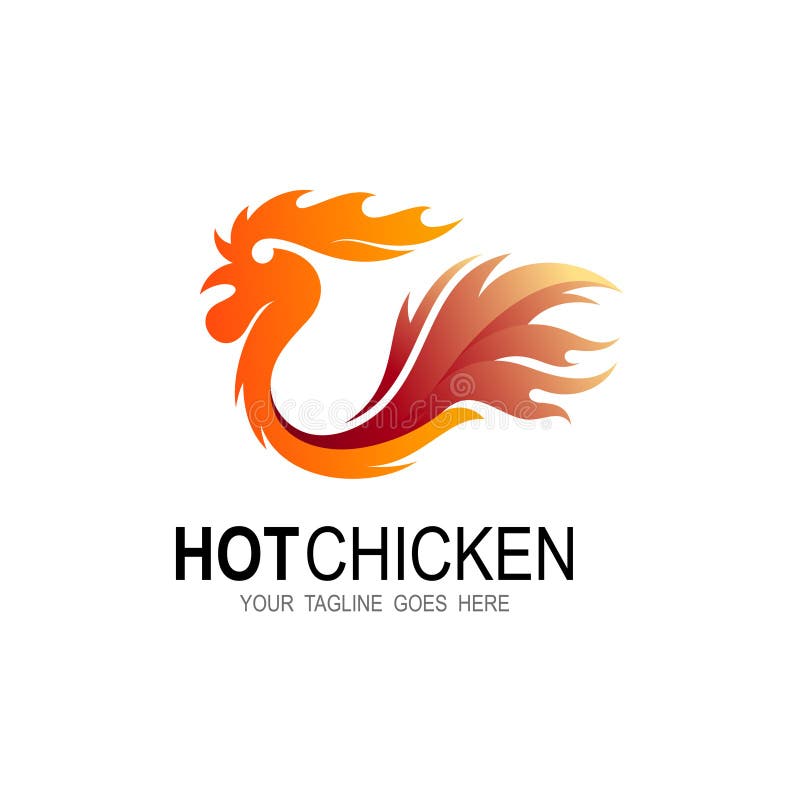 Chicken Logo with Fire Design Template, Hot Chicken Stock Vector ...