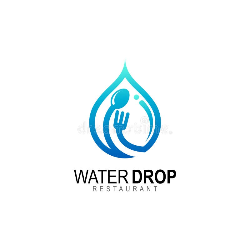 Water Drop Logo Design Template and Restaurant Stock Vector ...