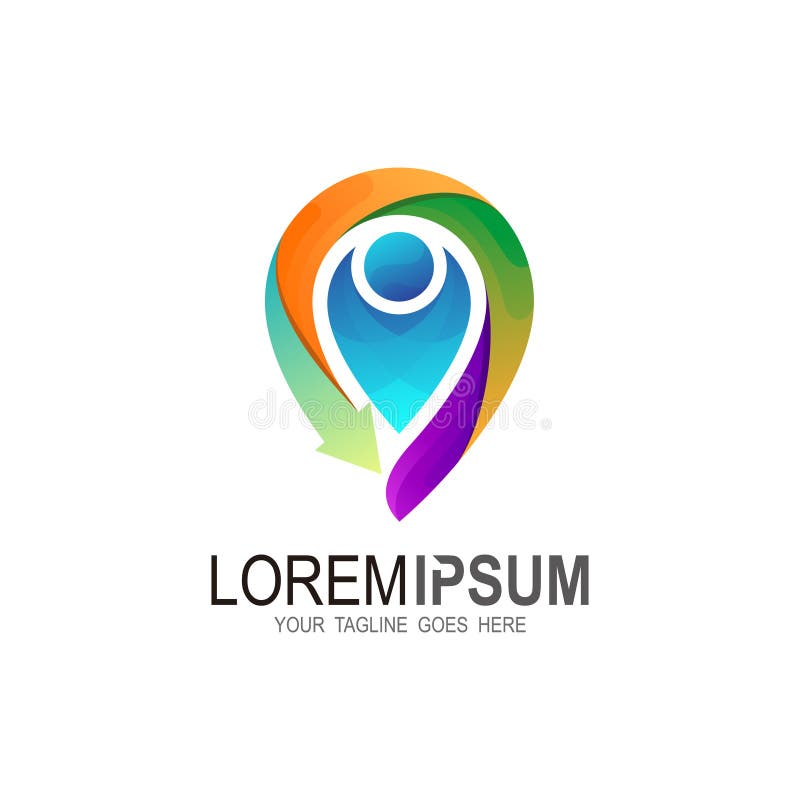 Location Logo with People Design Illustration Stock Vector ...