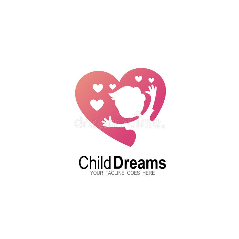 , Heart Logo with Children Icons Stock Vector - Illustration of ...