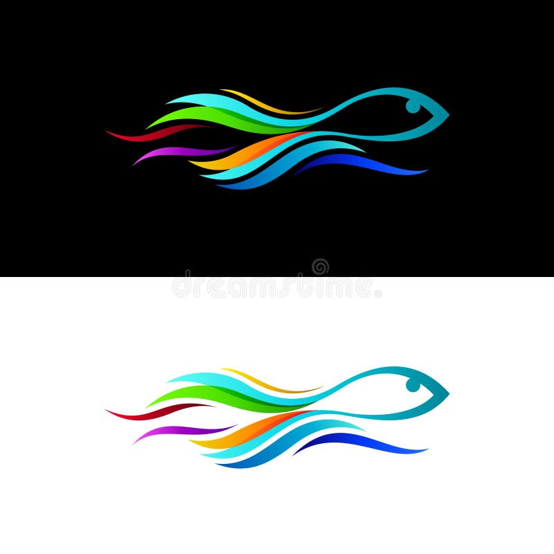 Fish Logo Design with Colorful Icon, 3d Logo Stock Vector ...