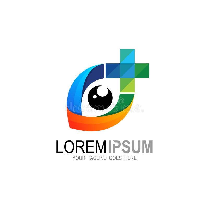 Eye Logo with Medical Design Template Stock Vector - Illustration of ...