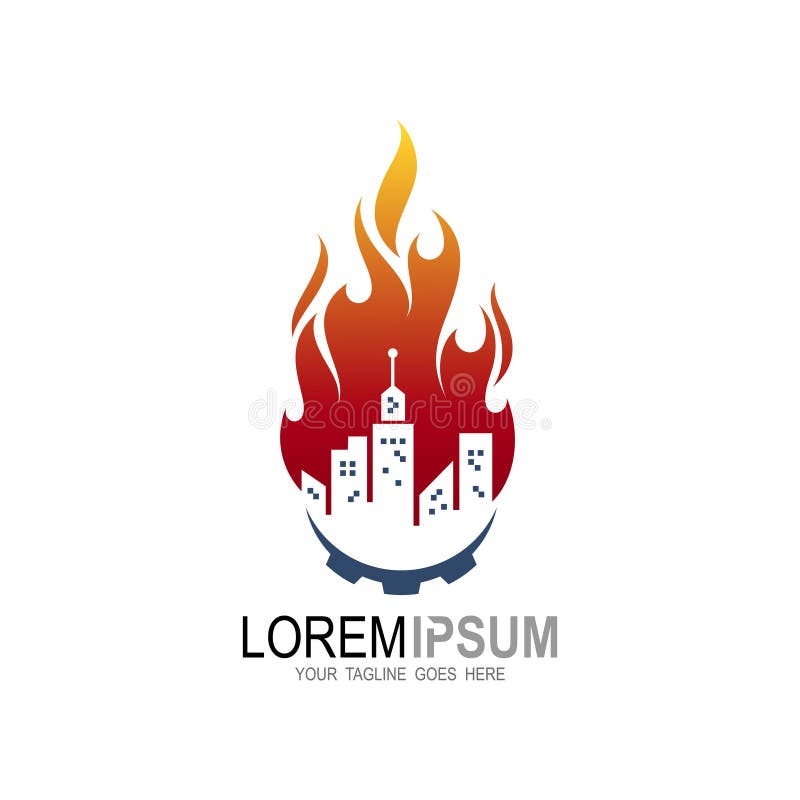 City Fire Logo Design Vector, Fire City Vector Stock Vector ...