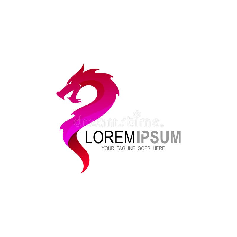 Dragon Head Vector Logo, Red Dragon Icons Stock Vector - Illustration ...