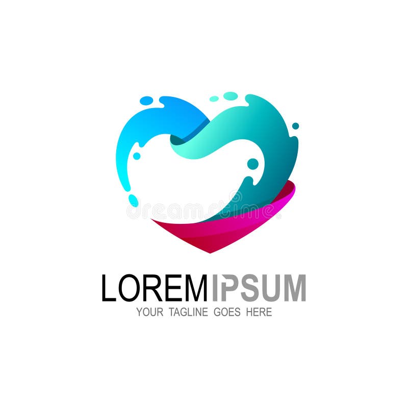 Love Wave Logo Design, Heart Water Logo Vector, Stock Vector ...