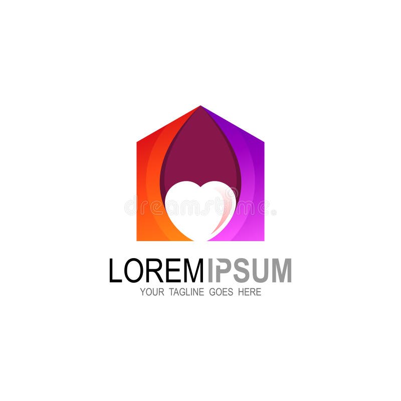 House Logo and Love Design Combination, Home Logos Stock Vector ...