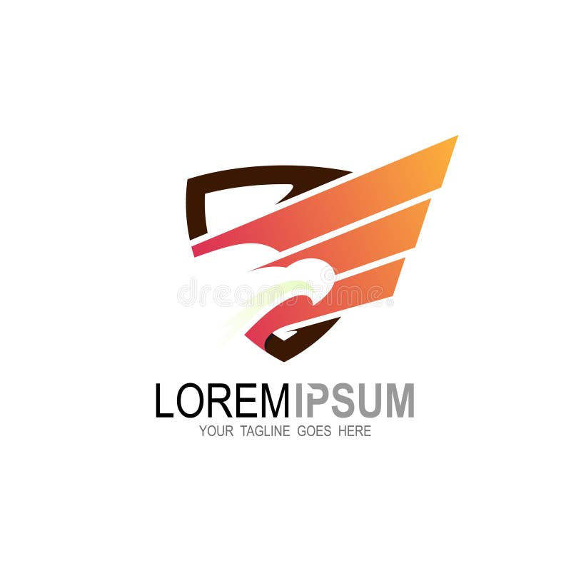 Falcon Hawk Bird Protect Defense Logotype USA Concept Icon Stock Vector ...