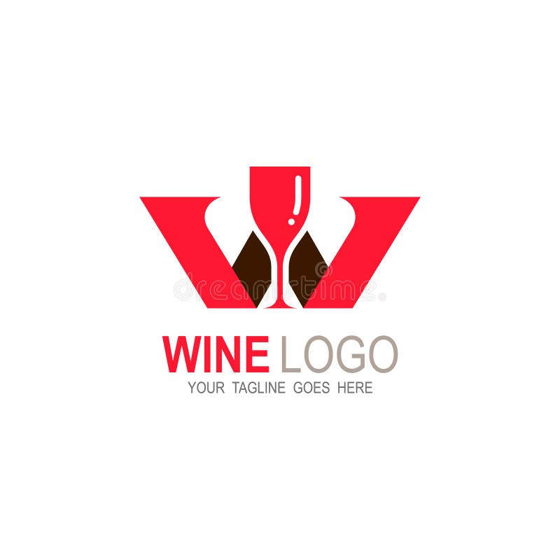 Letter W and Wine Logo Design Template Vector Illustration Stock Vector ...