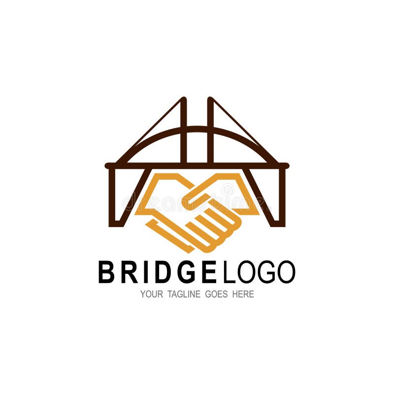 Bridge Icon with a Hand Shake Stock Vector - Illustration of abstract ...
