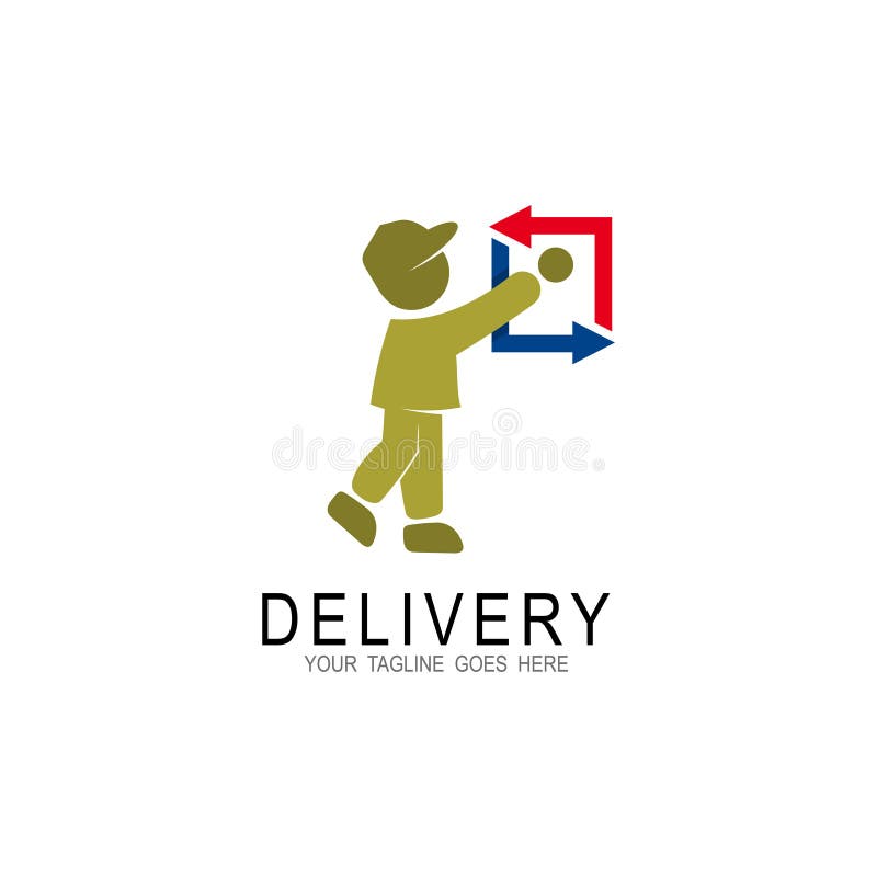 Courier Logo is Shipping the Order Stock Vector - Illustration of ...