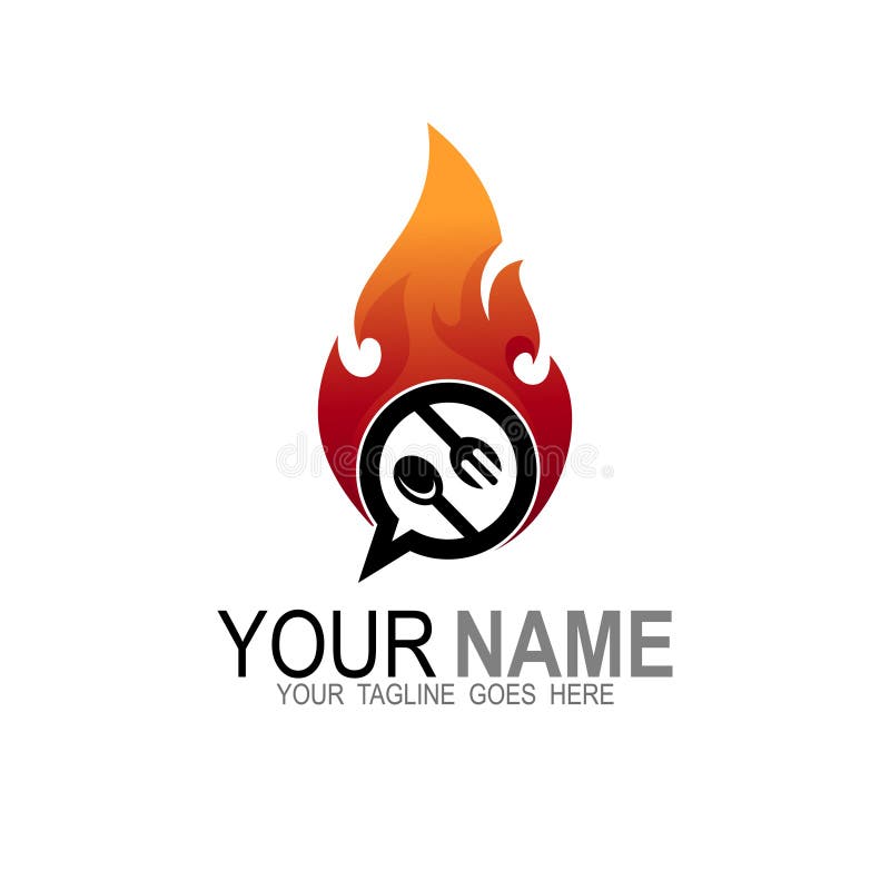Logo Cooking and Fire Cooking, Restaurant Logo Design Stock Vector ...